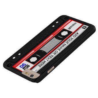 Funny Retro Red Music Cassette Tape Pattern Case-Mate iPhone Case | Zazzle