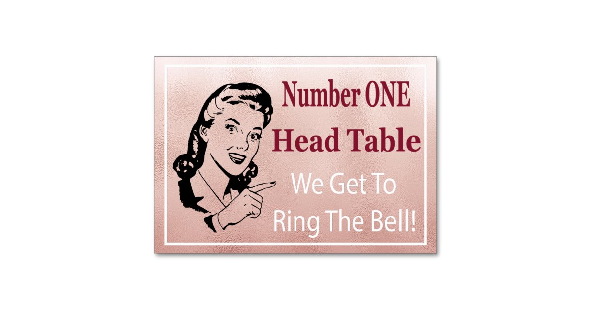 Funny Retro Rose Gold Bunco Head Table Card | Zazzle