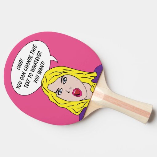 FUNNY RETRO WOMAN custom ping pong paddle | Zazzle
