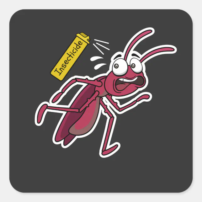 Funny Roach Insecticide Square Sticker | Zazzle