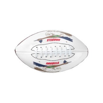 Funny roadrunner bird cartoon illustration football | Zazzle