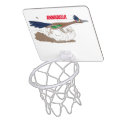 Funny roadrunner bird cartoon illustration mini basketball hoop | Zazzle