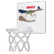Funny roadrunner bird cartoon illustration mini basketball hoop | Zazzle