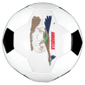 Funny roadrunner bird cartoon illustration soccer ball | Zazzle