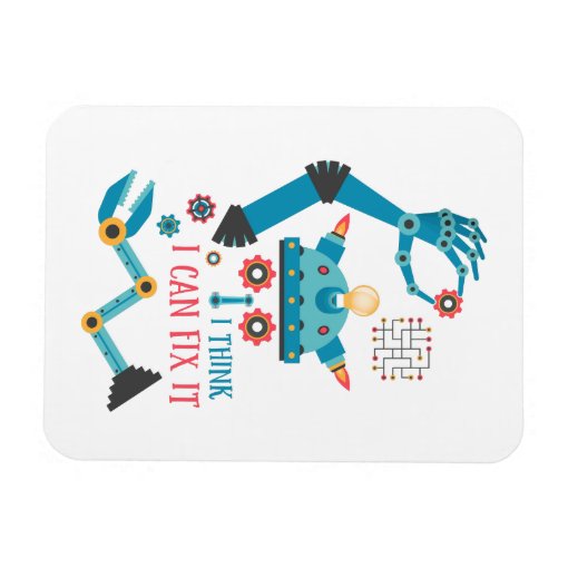 Funny Robot Repair Man Magnet | Zazzle