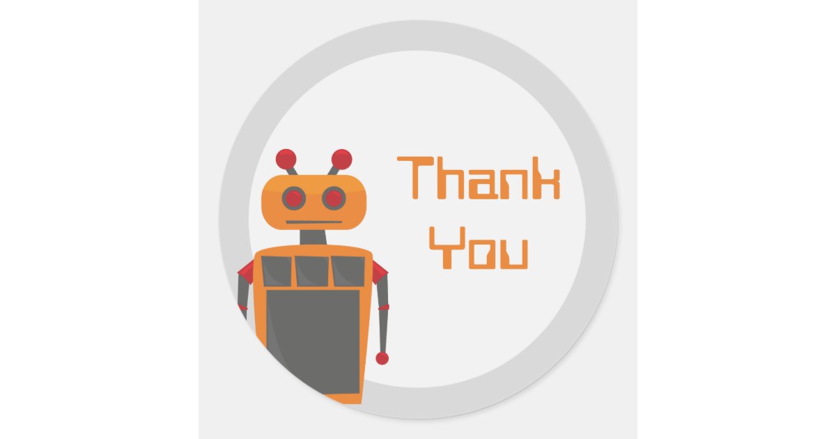 Funny Robot Thank You Stickers | Zazzle
