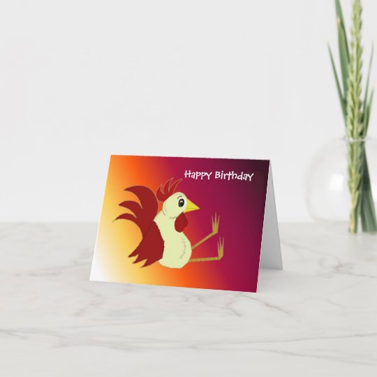 Funny Rooster Birthday Card | Zazzle.com