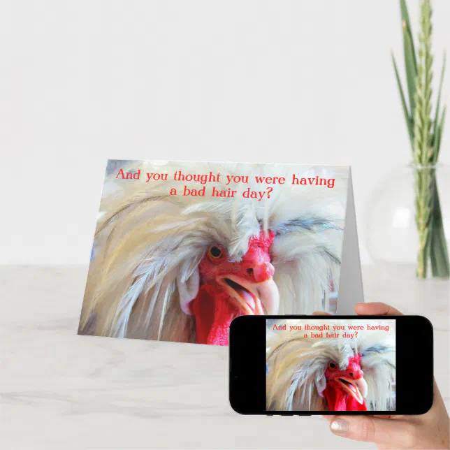 Funny Roosters bad hair day Card | Zazzle