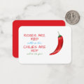 Funny Roses are Red Chili Poem Valentine's Day Note Card | Zazzle