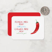 Funny Roses are Red Chili Poem Valentine's Day Note Card | Zazzle