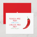 Funny Roses are Red Chili Poem Valentine's Day Postcard | Zazzle