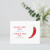 Funny Roses are Red Chili Poem Valentine's Day Postcard | Zazzle