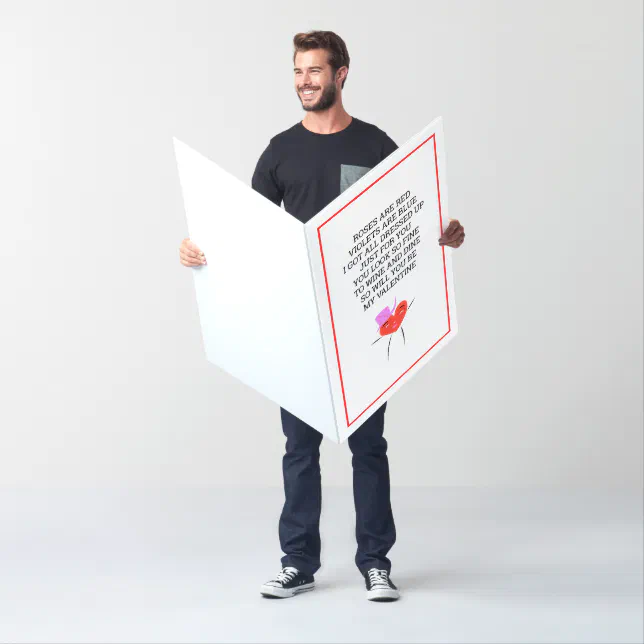 Funny Roses Are Red Poem Valentines Girlfriend Big Card | Zazzle