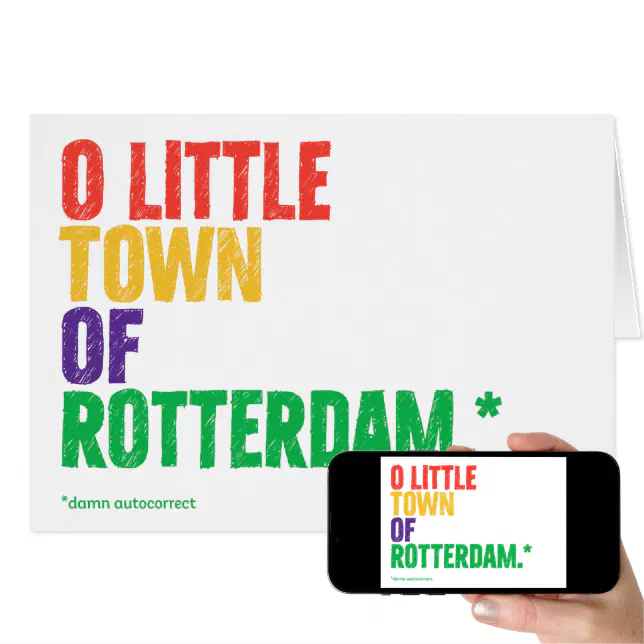 Funny “Rotterdam” Autocorrect Christmas Card | Zazzle