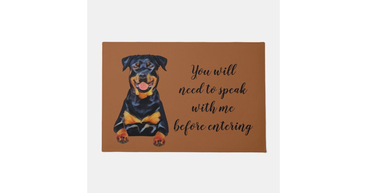 Funny Rottweiler Doormat | Zazzle
