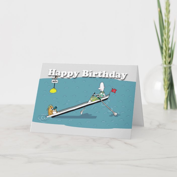 funny rowing card Birthday, fat cat and duncan | Zazzle.com