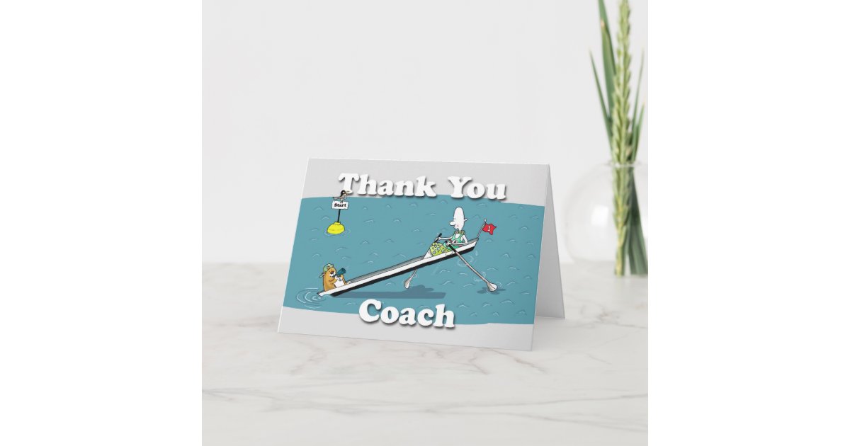 funny rowing card thank you coach | Zazzle