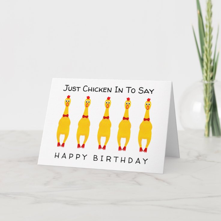 Funny Rubber Chicken Birthday Card | Zazzle