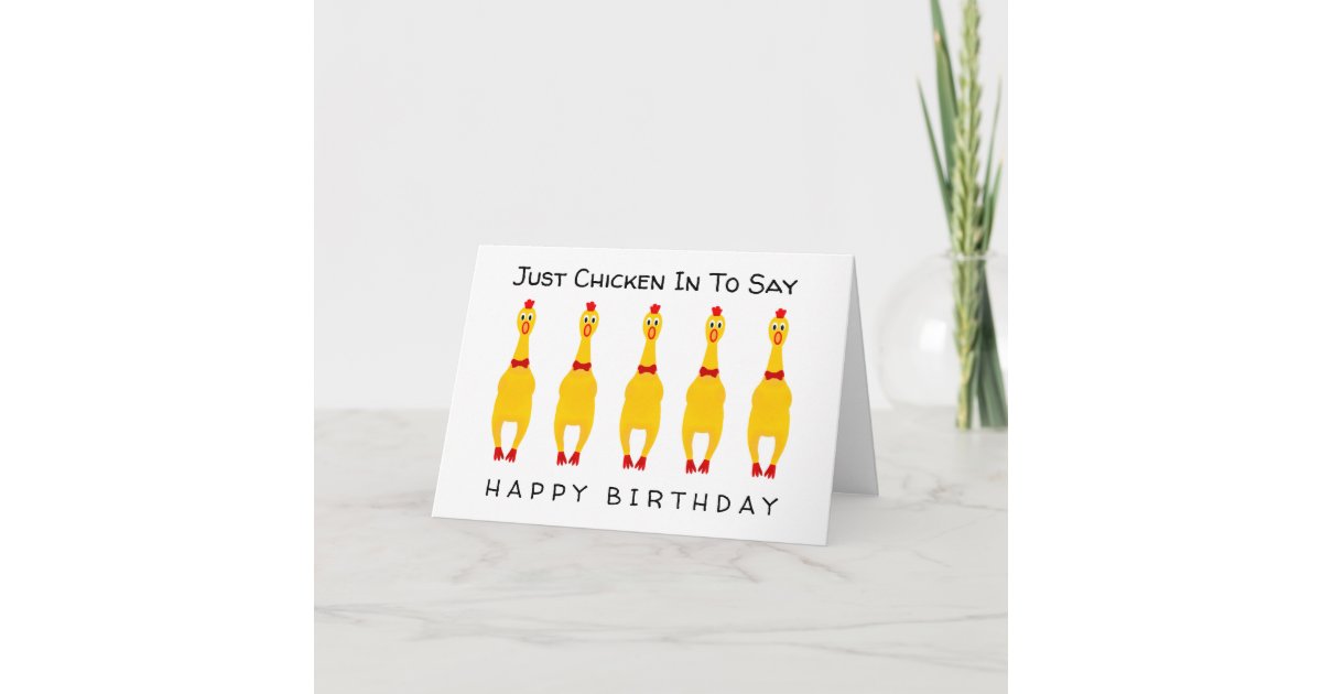 Funny Rubber Chicken Birthday Card | Zazzle