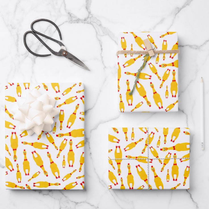 Funny Rubber Chicken Wrapping Paper Sheets | Zazzle