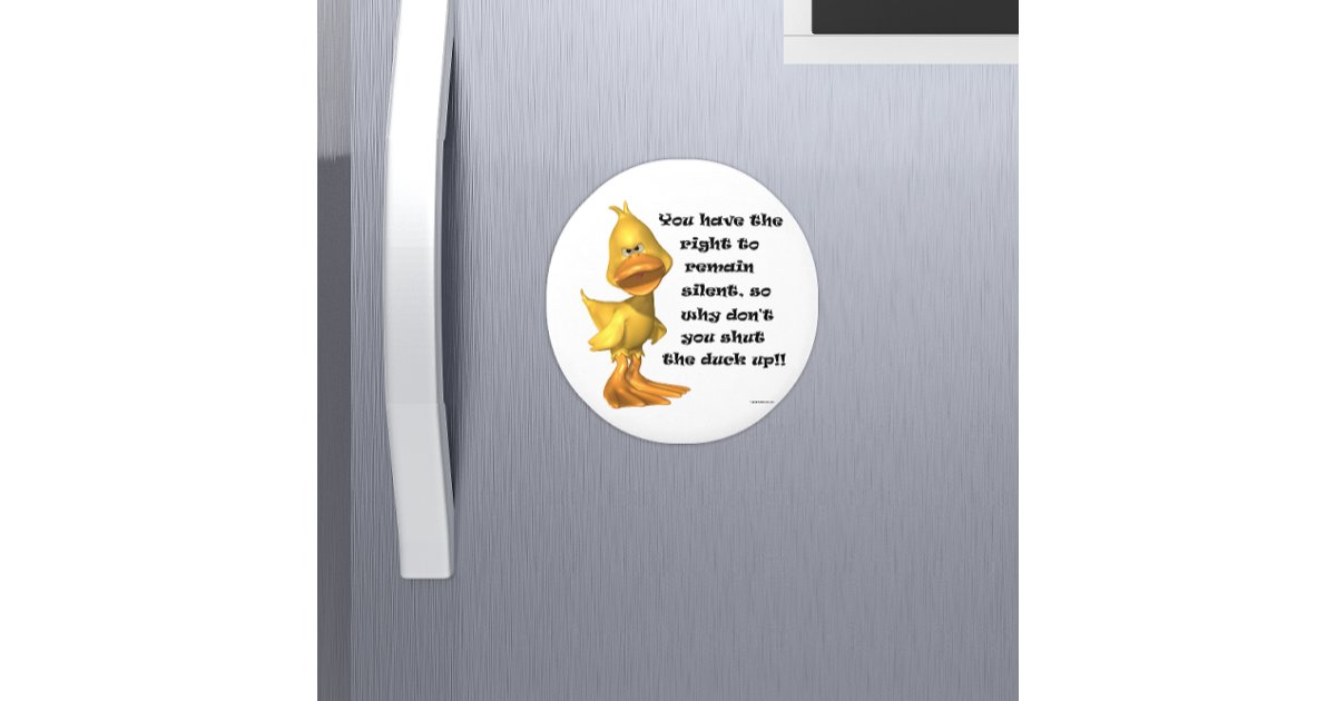 Funny Rude Cartoon Duck Fridge Magnet | Zazzle