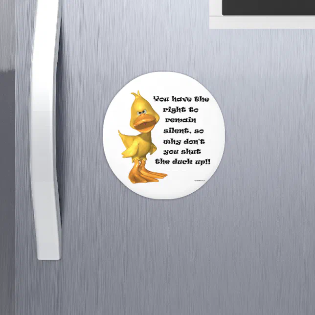 Funny Rude Cartoon Duck Fridge Magnet | Zazzle