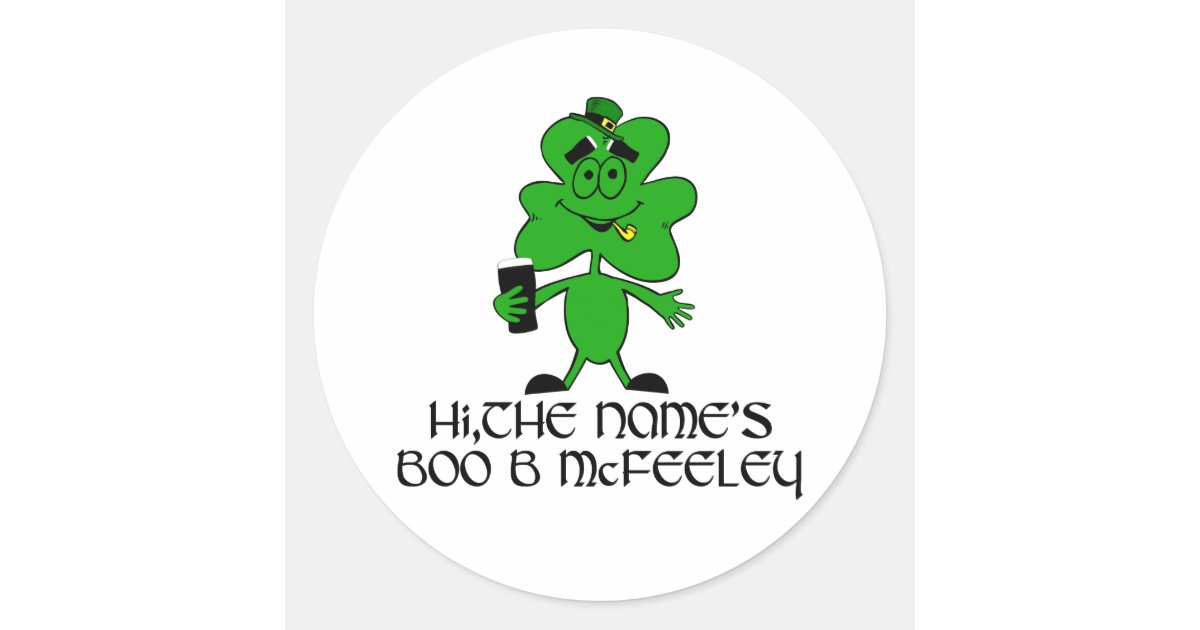 Funny rude Irish name Classic Round Sticker | Zazzle