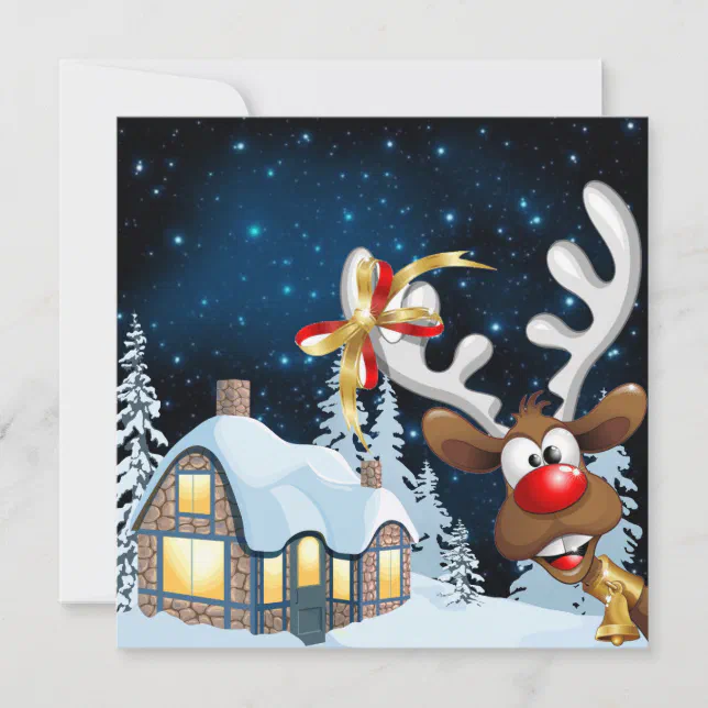 Funny Rudolph Red Nose Reindeer Holiday Card | Zazzle