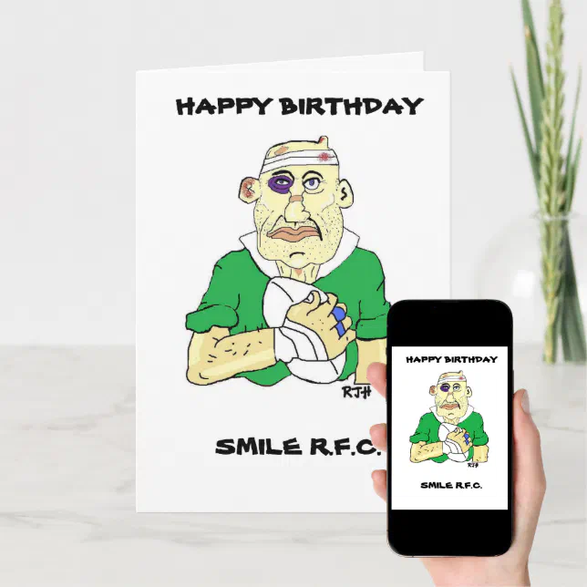 FUNNY RUGBY BIRTHDAY CARD | Zazzle