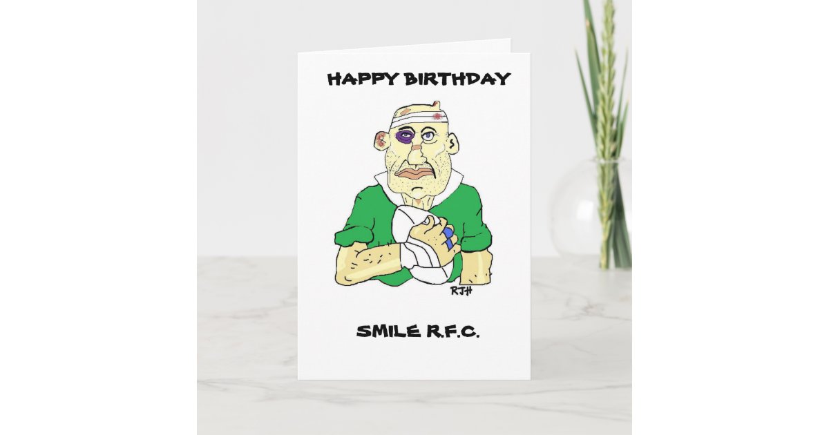FUNNY RUGBY BIRTHDAY CARD | Zazzle
