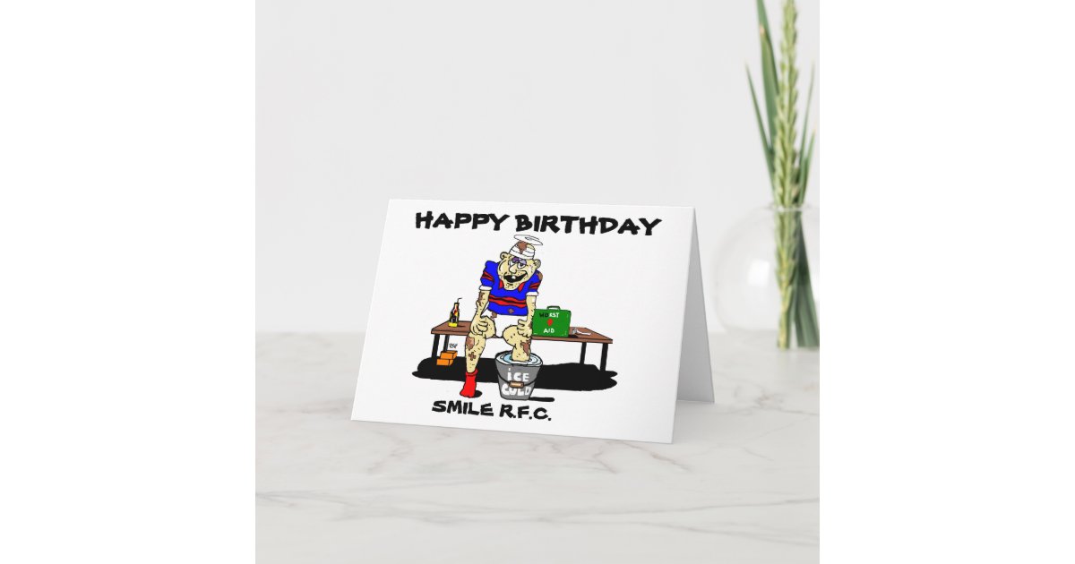 FUNNY RUGBY BIRTHDAY GREETING CARD | Zazzle
