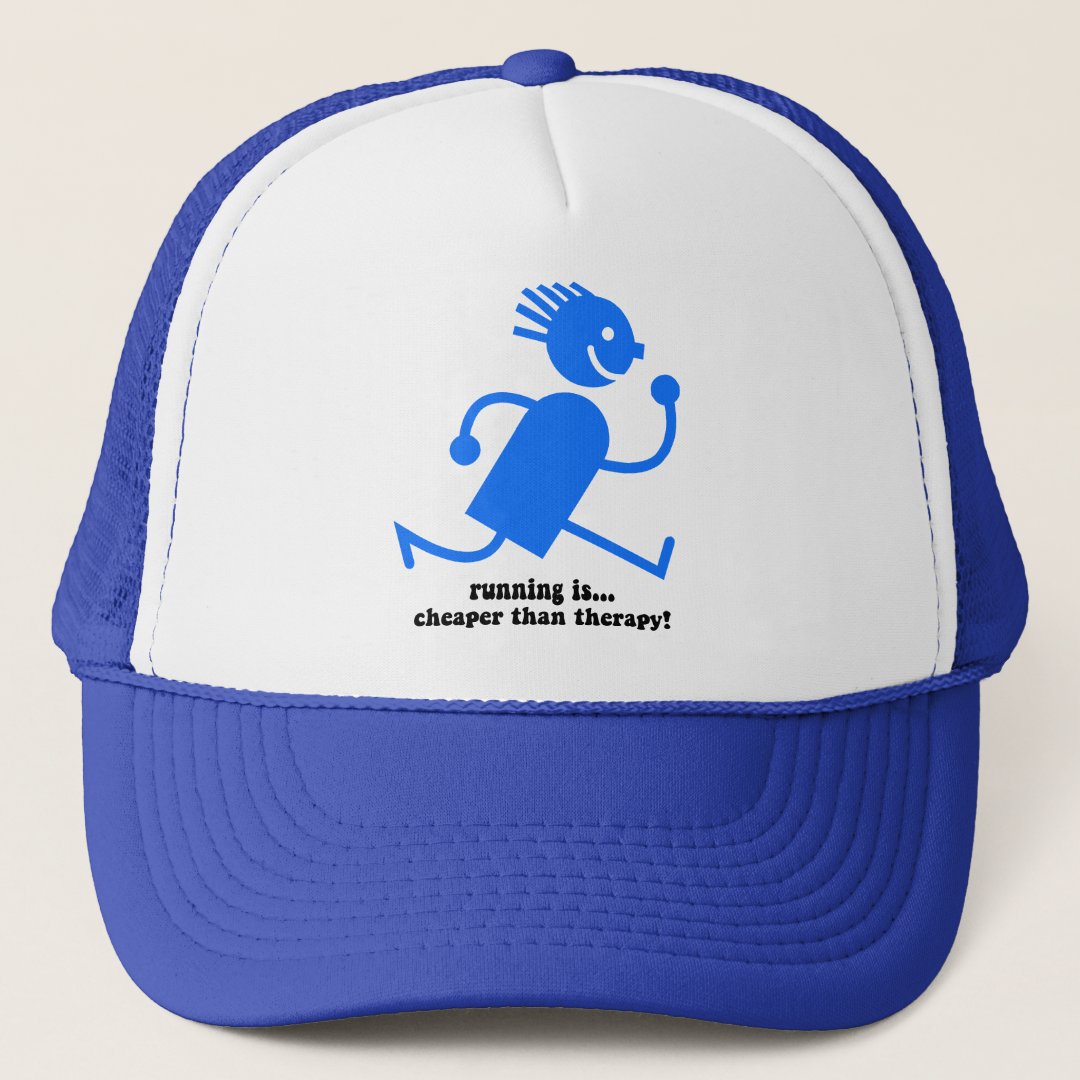 Funny running trucker hat | Zazzle