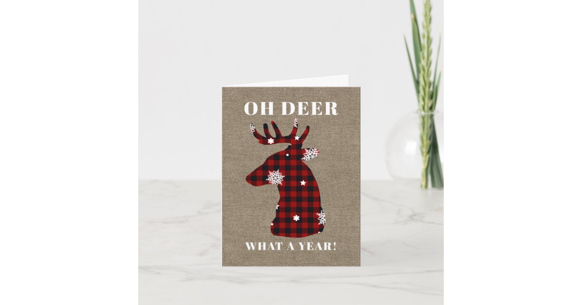Funny Rustic Oh Deer Holiday Card | Zazzle