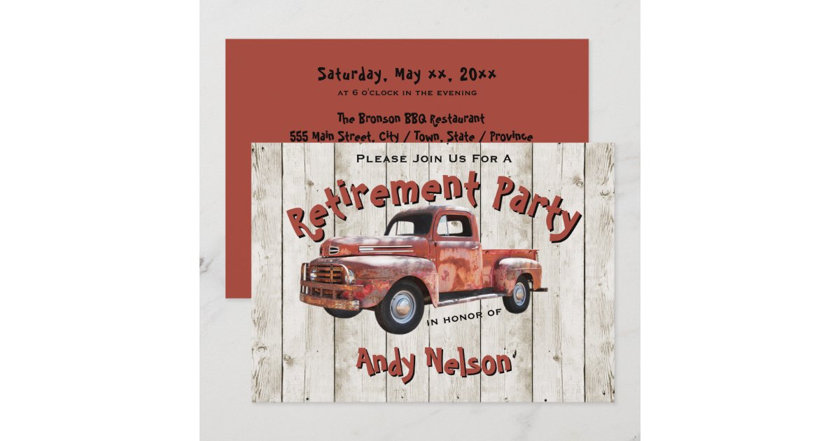 Funny Rustic Retirement Party Invitation | Zazzle