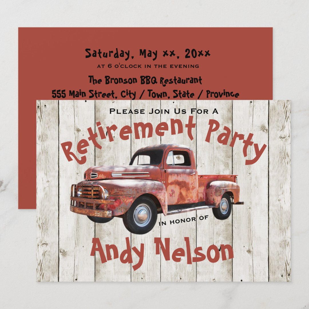 Funny Rustic Retirement Party Invitation | Zazzle