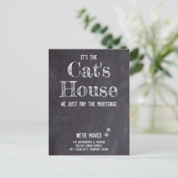 Funny Rustic We've Moved Cat Pet Moving Announcement Postcard | Zazzle