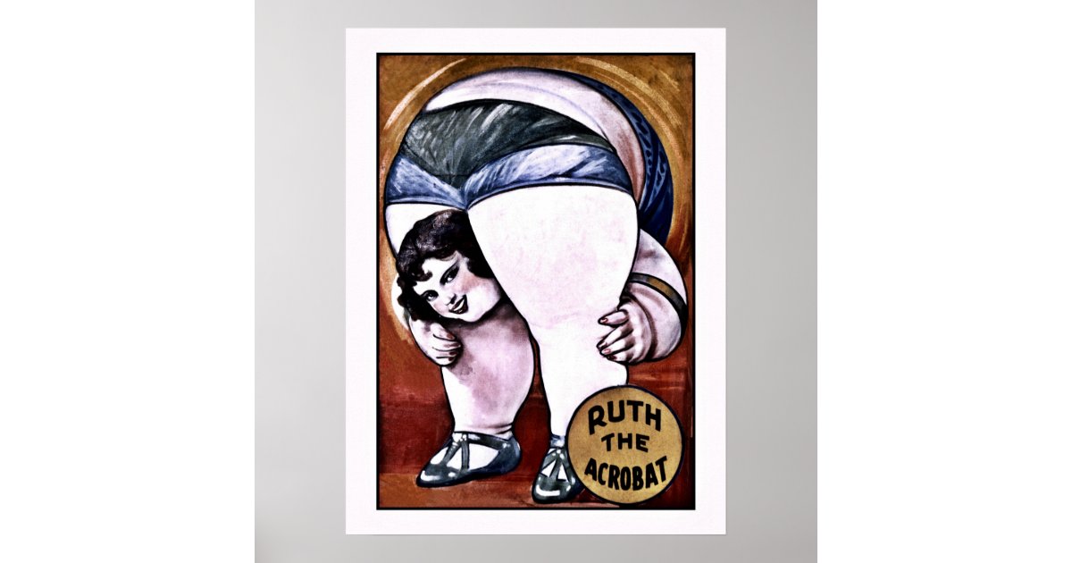 Funny Ruth the Acrobat vintage circus Poster | Zazzle