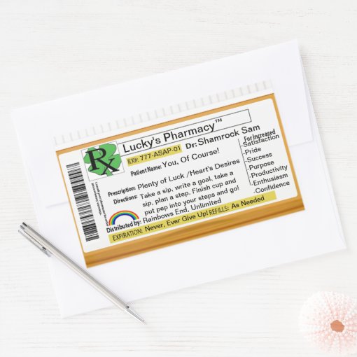 Funny RX Lucky's Pharmacy Rectangular Sticker | Zazzle