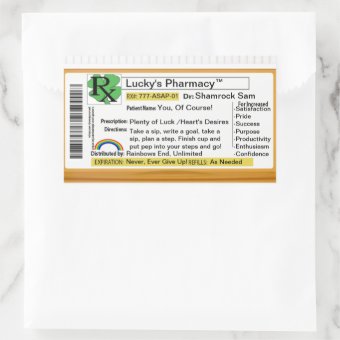 Funny RX Lucky's Pharmacy Rectangular Sticker | Zazzle