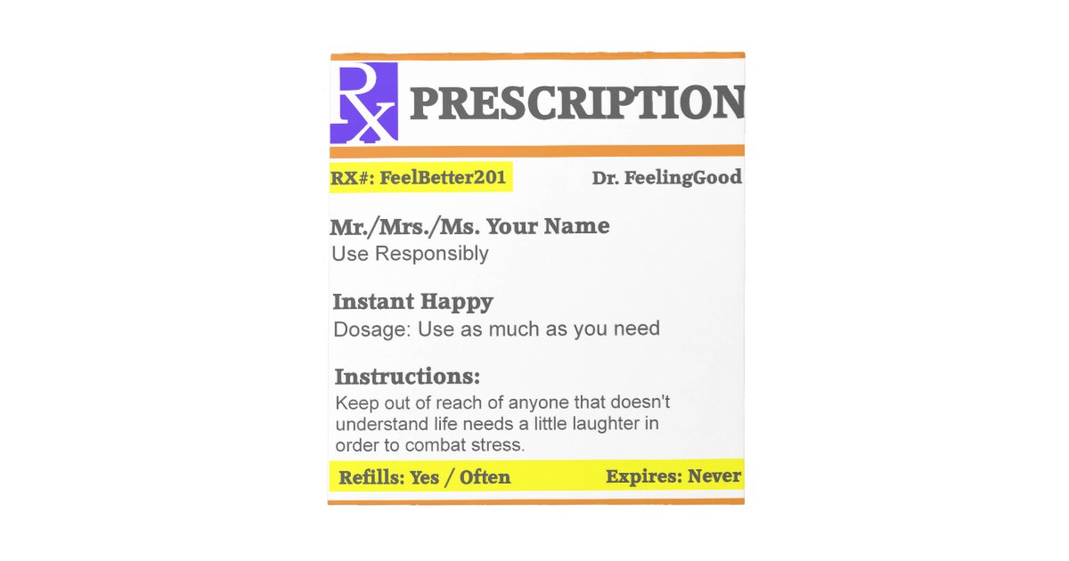 Funny rx prescription notepad | Zazzle