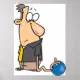Funny Sad Bowler Character with Bowling Ball Poster | Zazzle