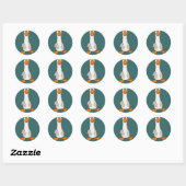 Funny Sad Goose Cartoon Classic Round Sticker | Zazzle