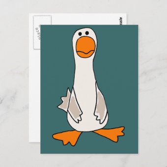 Funny Sad Goose Cartoon Postcard | Zazzle