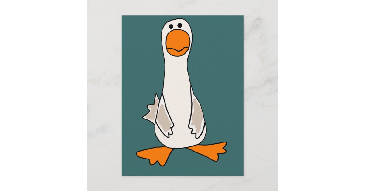 Funny Sad Goose Cartoon Postcard | Zazzle