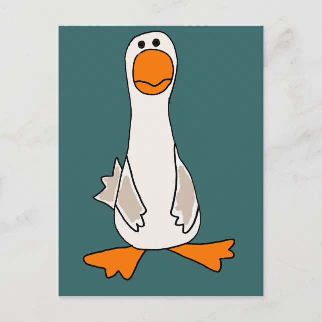 Funny Sad Goose Cartoon Postcard | Zazzle
