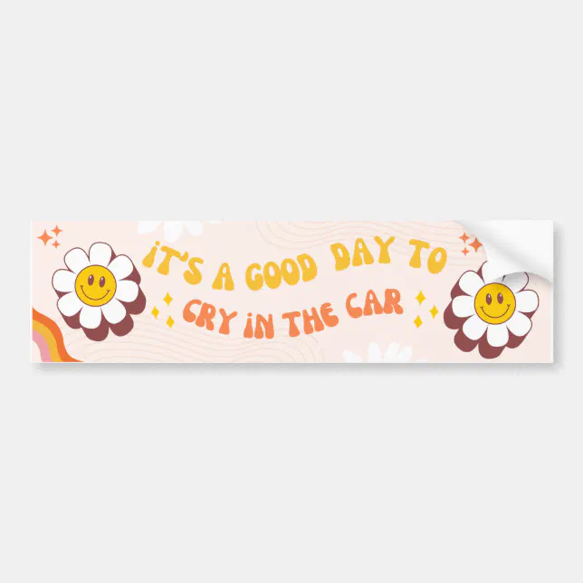 Funny Sad Meme Crying Retro Bumper Sticker | Zazzle