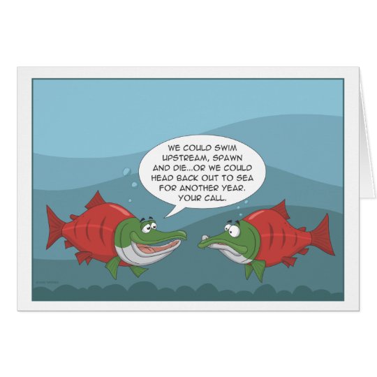 Funny Salmon: Birthday, Anniversary, New Year card | Zazzle.com