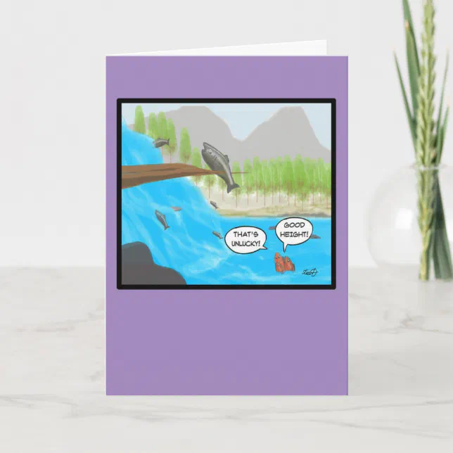 Funny Salmon Birthday Card For Fisherman | Zazzle