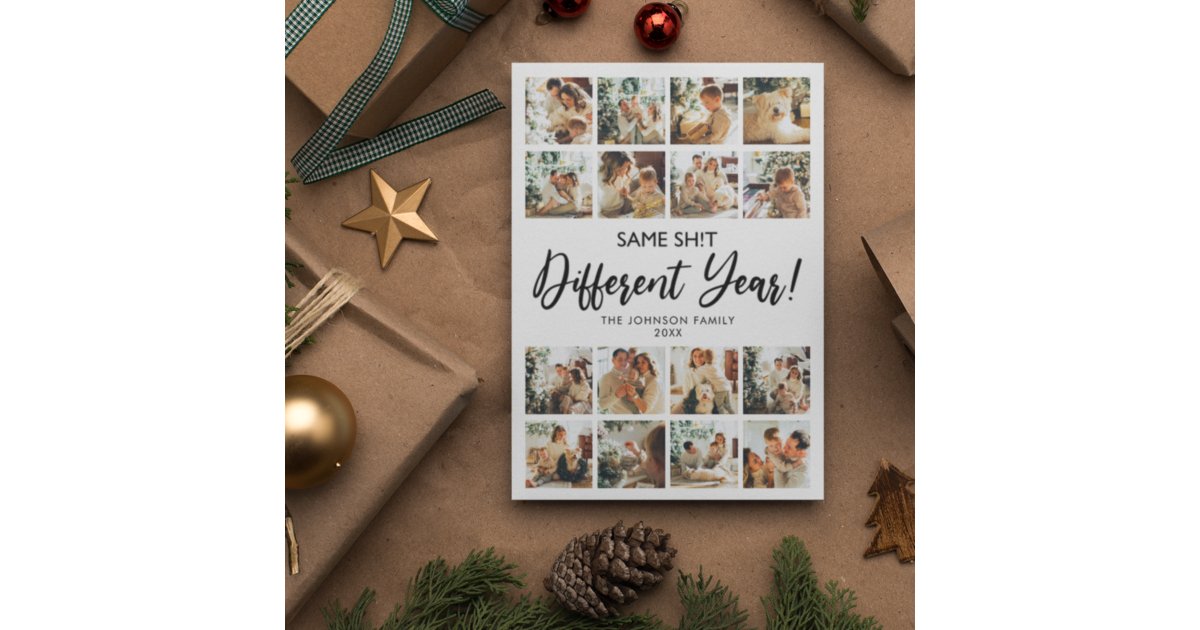 Funny Same Crap Different Year Christmas Holiday Card | Zazzle