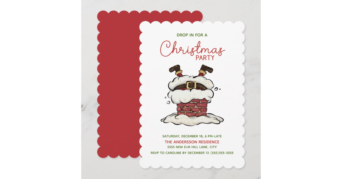 Funny Santa Christmas Party Invitation | Zazzle